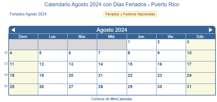 Calendario Agosto 2024 Para Imprimir