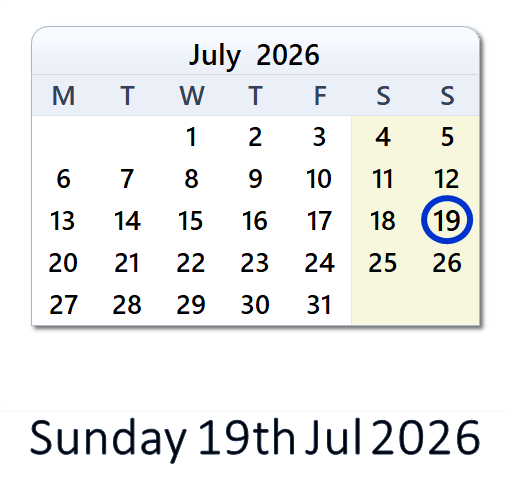 19 Jul 2026: Holidays, Top Events, Sports & Countdown - AUS