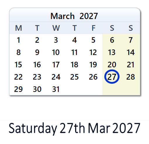 27 Mar 2027: Holidays, Top Events, Sports & Countdown - AUS