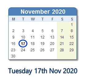 17 November 2020: History, News, Top X Posts & Day Info - AU