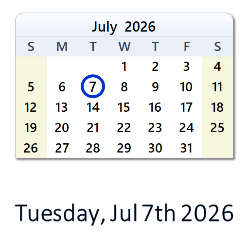 Jul 7, 2026: Holidays, Top Events, Sports & Countdown - USA