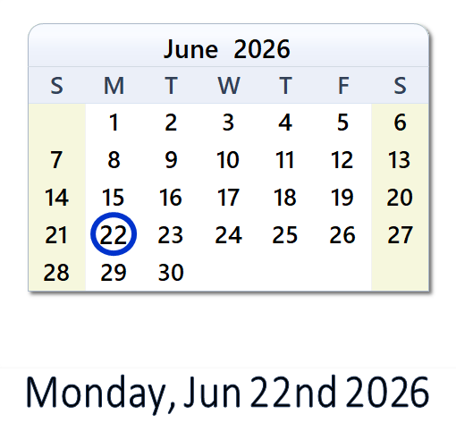 Jun 22, 2026: Holidays, Top Events, Sports & Countdown - USA