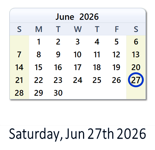 Jun 27, 2026: Holidays, Top Events, Sports & Countdown - USA