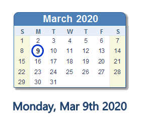 9 March 2020: History, News, Top X Posts & Day Info - ZA