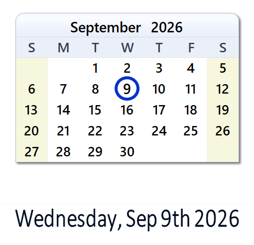 Sep 9, 2026: Holidays, Top Events, Sports & Countdown - USA